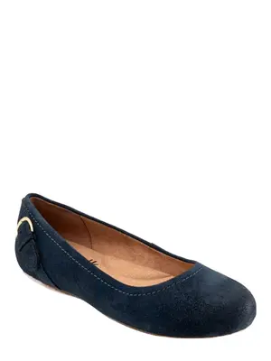 Softwalk SoftWalk® Sydney Flat Navy Suede