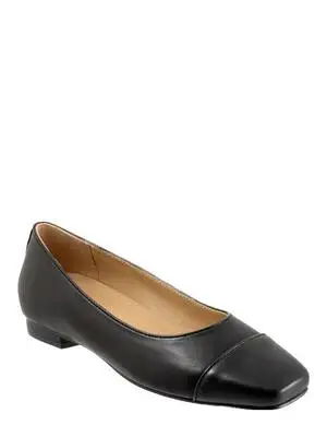 Trotters Harbor Cap Toe Flat - Black