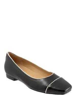 Trotters Harbor Cap Toe Flat - Black/white