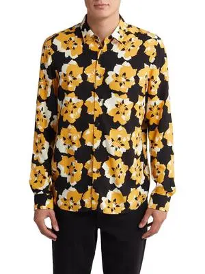 Hugo Emero Floral Button-up Shirt - Gold