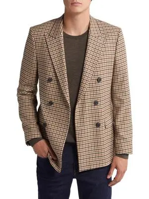 Hugo Arti Extra Slim-fit Houndstooth Sport Coat - Dark Brn