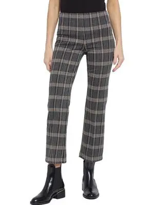 Lyssé Plaid High-waist Ankle Pants - Equestrian Plaid