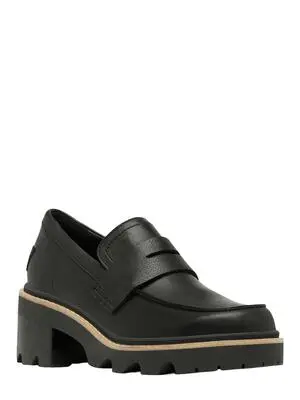 Sorel Joan Now City Penny Loafer - Black/ Sea Salt