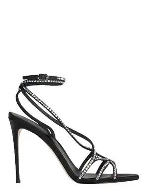 LE SILLA Slingback Sandals With Crystal Embellishments - Black