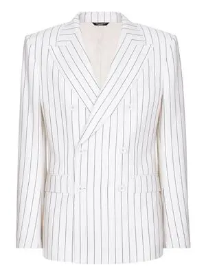 Dolce & Gabbana Double-breasted Pinstripe Sicilia-fit Jacket - Multicolor