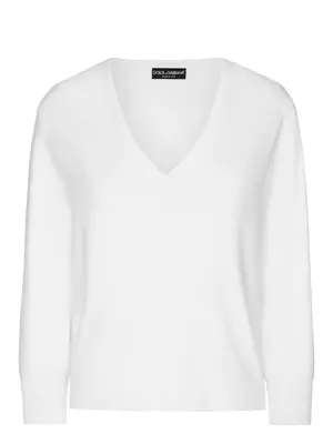 Dolce & Gabbana Viscose Sweater With Sailor Collar - White