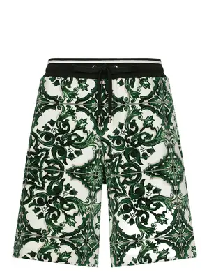 Dolce & Gabbana Majolica Chenille Jogging Shorts - Print