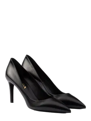 Prada Patent Saffiano Leather Pumps - Black