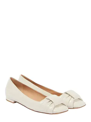 GIANVITO ROSSI Patent Leather Ballet Flats - White