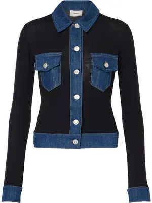 Coperni Denim-trimmed Top - Black