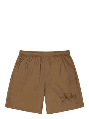 StÜssy Big Stock Nylon Shorts - Gold