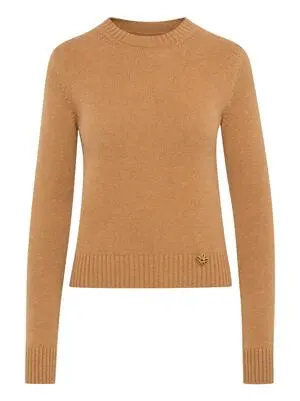 Oscar De La Renta O Flower Cashmere Pullover - Brown