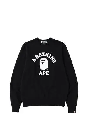 A BATHING APE College Crewneck Sweatshirt Black
