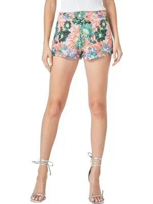 Endless Rose Sequin High-waist Shorts - Coral Multi