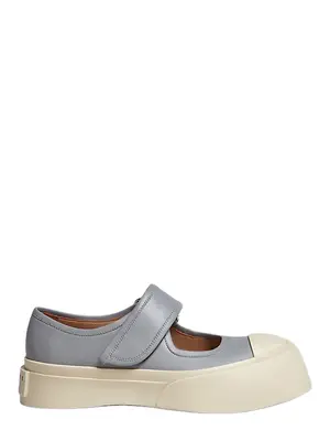 Marni Pablo Leather Mary Jane Trainers - Dolphin