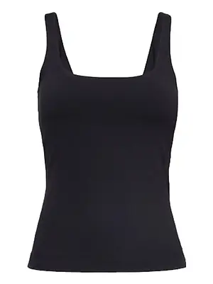 TALA Square Neckline Recycled-polyamide Top - Shadow Black