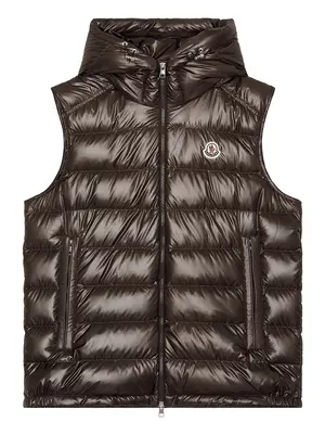 Moncler Barant Puffer Vest - Dark Brown