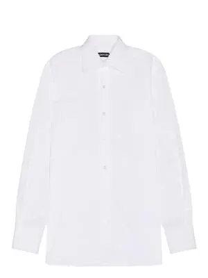 TOM FORD Poplin Classic Fit Shirt In White - Optical White