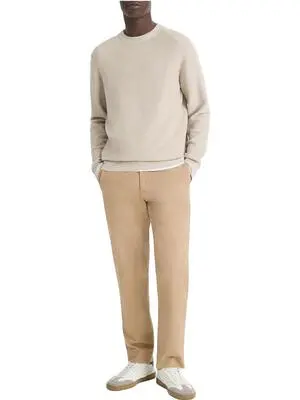 Vince Geo-jacquard Wool-blend Crew Neck Sweater - Natural