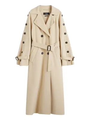 WEEKEND BY MAX MARA Virgin Wool Broadcloth Trench Coat