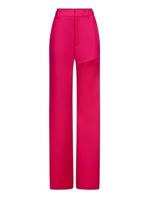 AREA Asymmetric Slit Trousers - Pink