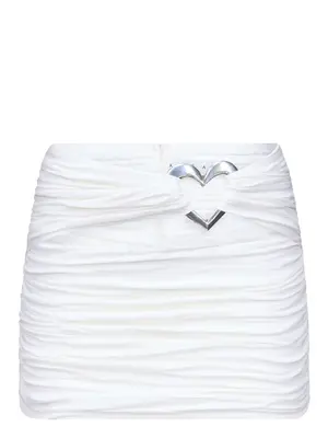 AREA Cut-out Ruched Miniskirt - White