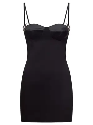 AREA AREA Heart-Motif Twill Mini Dress Black