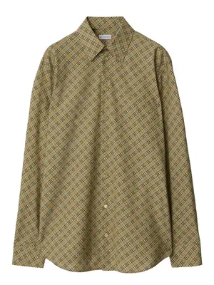 Burberry Check-pattern Cotton Shirt - Green