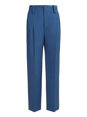Marni Embroidered Logo Virgin Wool Trousers - Blue