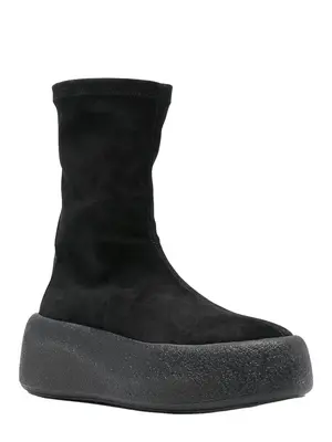 VIC MATIE Suede Platform Boots - Black