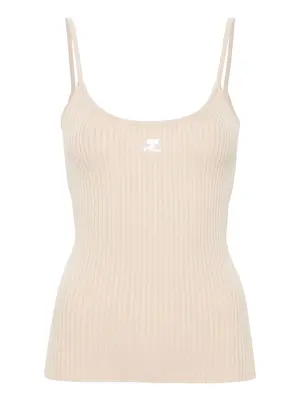 COURREGES Reedition Ribbed Top - Neutrals