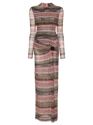 Missoni Cut-out Chevron Maxi Dress - Pink