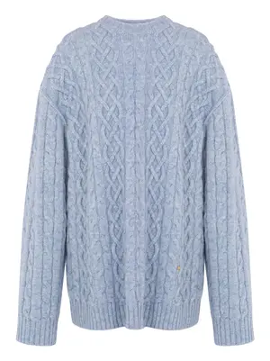 Moschino Cable Knit Virgin Wool Jumper - Blue