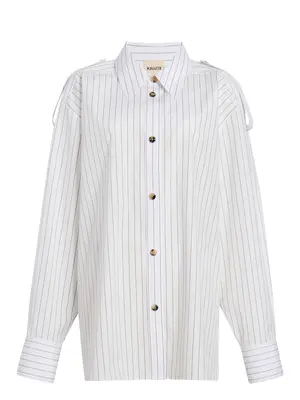 Khaite The Tamal Striped Shirt - White