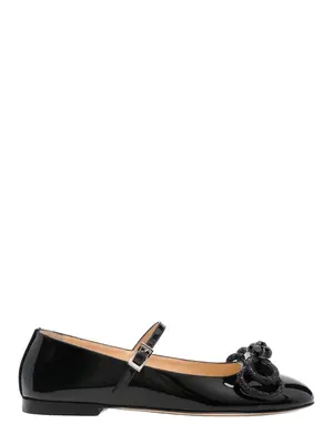 Mach & Mach Double Bow Ballet Flat - Black