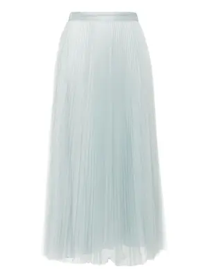 TWINSET Logo-plaque Pleated Midi Skirt - Blue
