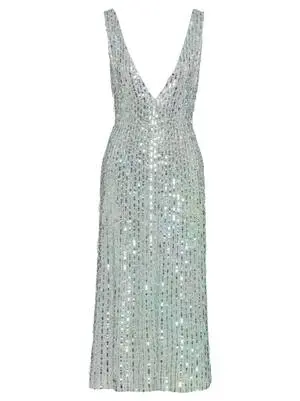 Valentino Garavani Sequin-embellished Midi Dress - Silver