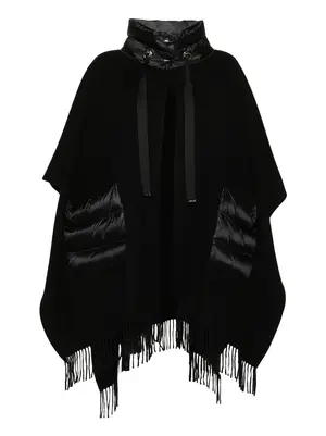 Herno Cape With Fringe Detailing - Black
