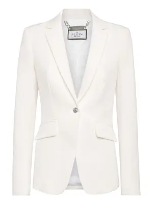 Philipp Plein Cady Blazer With Crystal Skull Appliqu - White