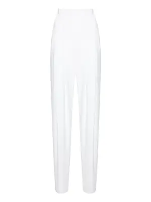 Norma Kamali Pleated High-waisted Trousers - White