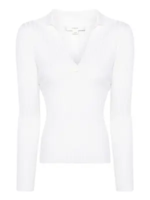 Vince Snap Polo Sweater - White