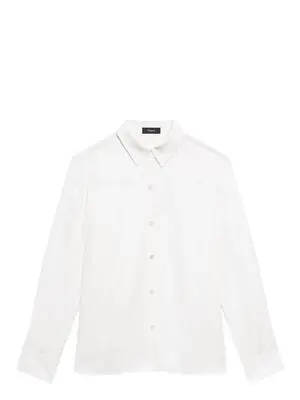 THEORY Straight Silk Button-front Shirt