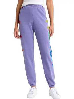 Aviator Nation Aviator Nation Rainbow Logo Sweatpants Lavender