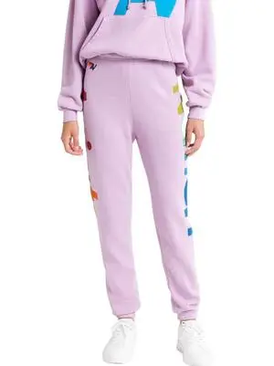 Aviator Nation Aviator Nation Rainbow Logo Sweatpants Mauve