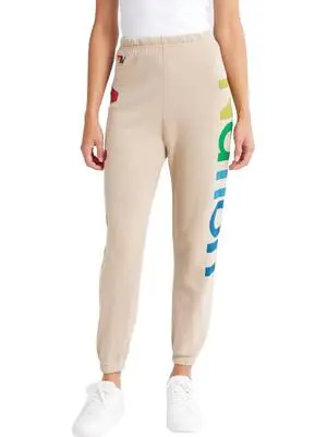 Aviator Nation Aviator Nation Rainbow Logo Sweatpants Sand