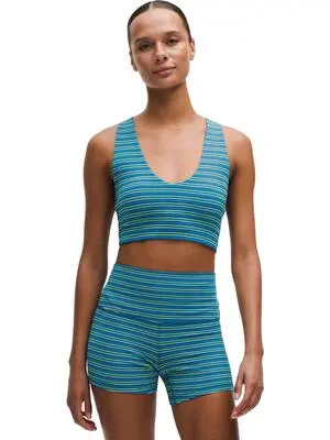 Lululemon Bend This Scoop And Cross Bra - Variegated Stripe Twice Blue Yellow Serpentine