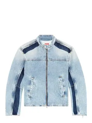 DIESEL® Two-tone Denim Zipped Jacket - Light Blue