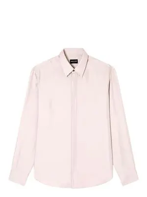 Giorgio Armani Regular-fit Shirt In Silk Twill - Beige
