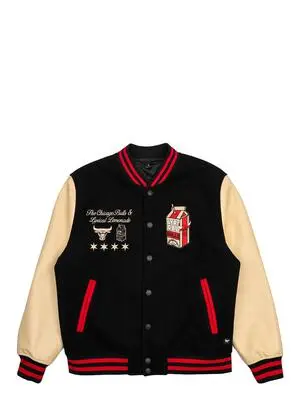 LYRICAL LEMONADE X Chicago Bulls Varsity Jacket - Black/cream/red