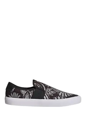Adidas Floral Print Slip-on Sneakers - Core Black/signal Orange/cloud White